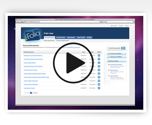 iFolio: Continuing professional development for nurses and midwives.